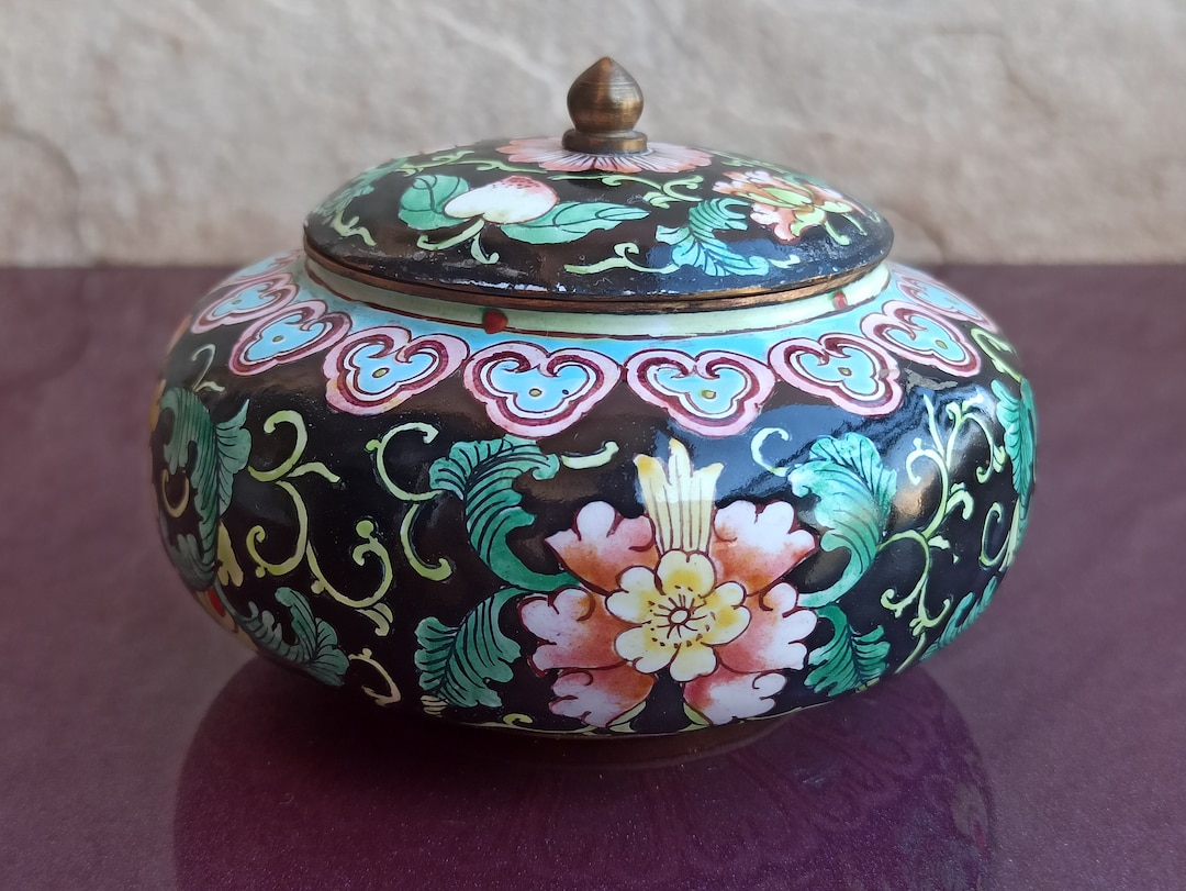 1930s Rare Canton Enamel, Cloisonne, Canton Vase With Flower Pattern ...