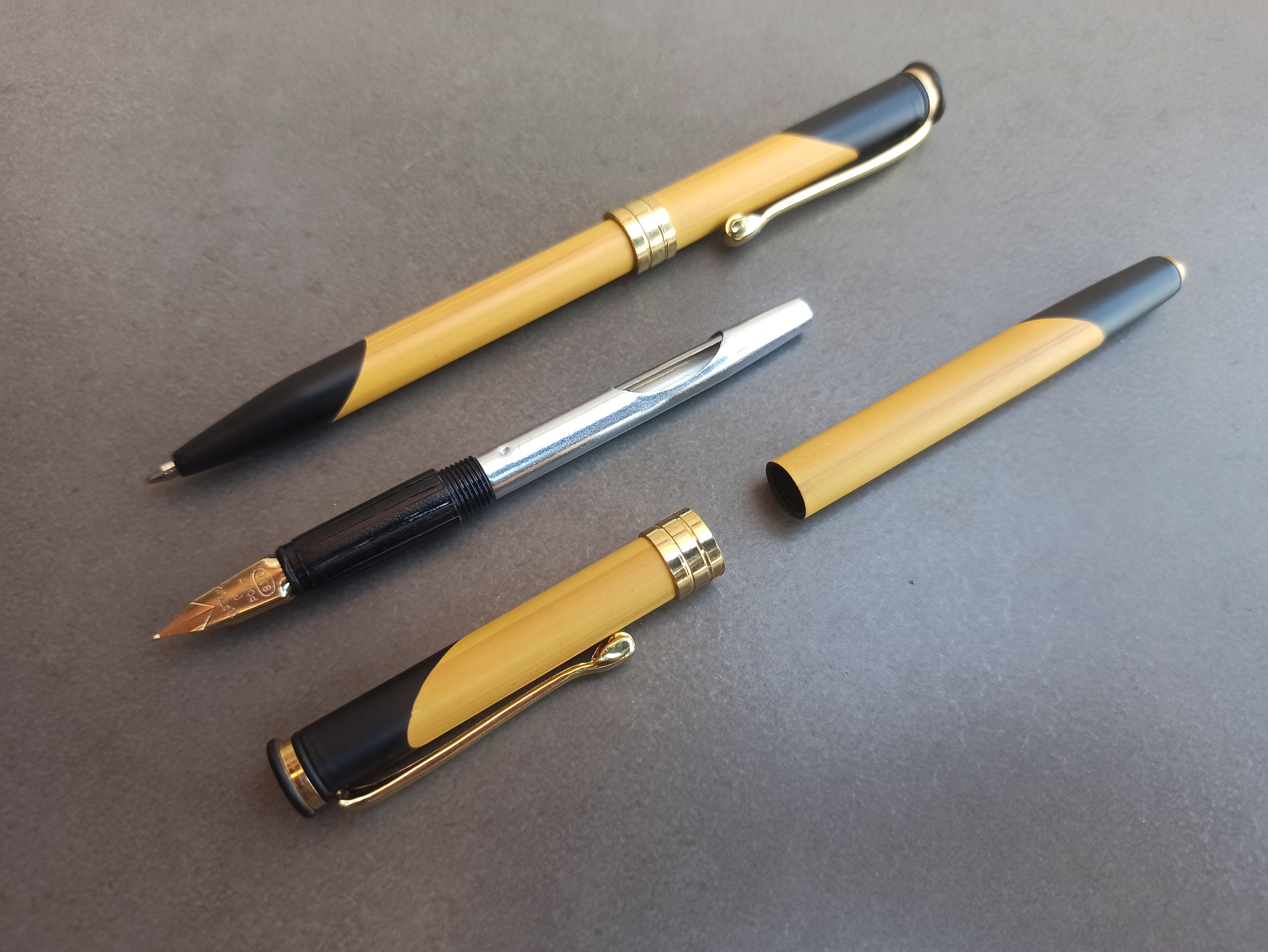 Platinum Point Fountain and Ballpoint Pen Vintage Gold Filled - Etsy