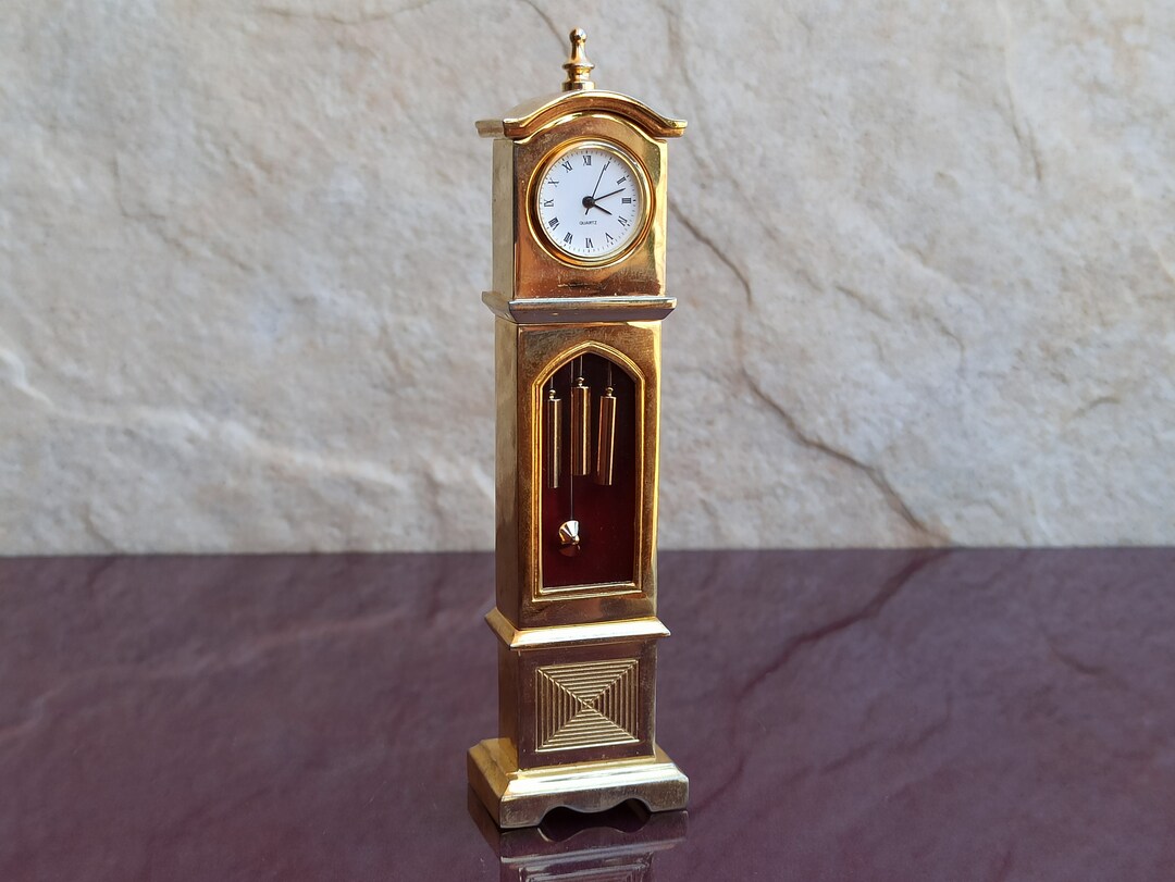 Vintage Quartz Bronze Watch, Small Table Clock, Bronze Japan Watch ...