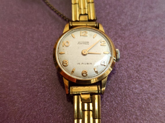 1950-59 TORMAS Gold Filled Watch, 15 Rubis Watch, Gol… - Gem