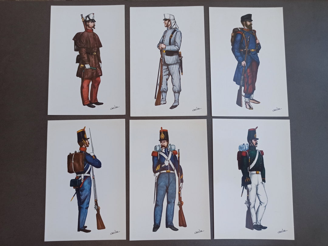 Set of 6 Postcard 1970 Postal Soldier Figure, Post Cards, Pack ...