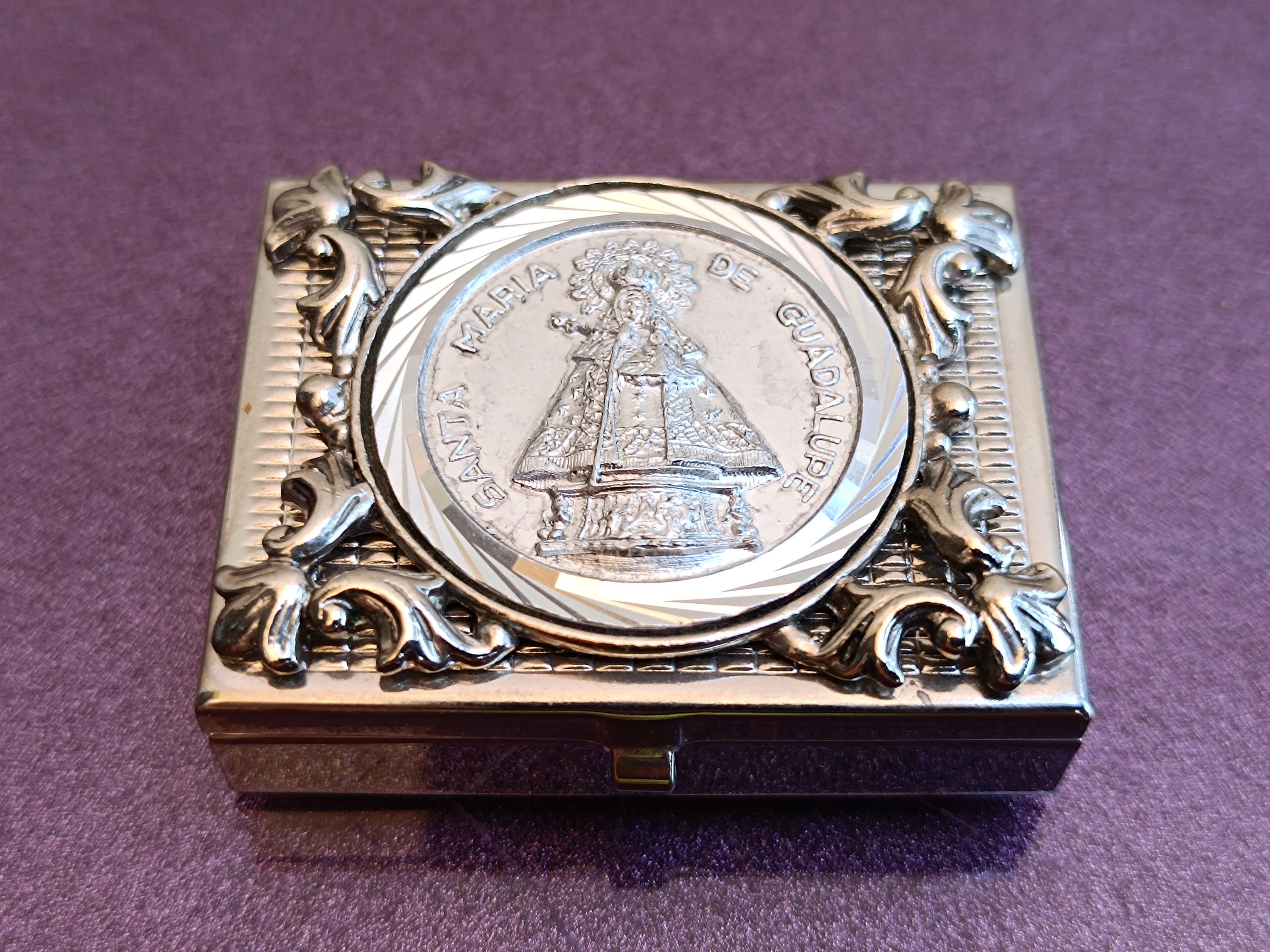 1980s Santa Maria De Guadalupe Pill Box, Virgin Guadalupe Pill Box ...