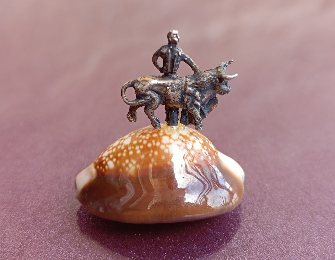 1980 Bull and Bullfighter Silver Figurine, Bullfighting Silver Figure ...