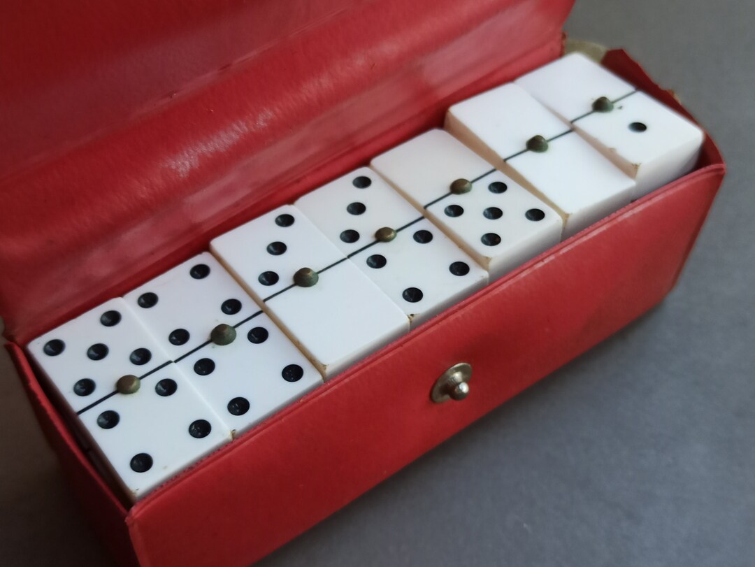1950 Dominoes Board Game, English Domino, Vintage Game, Dominoes Game ...