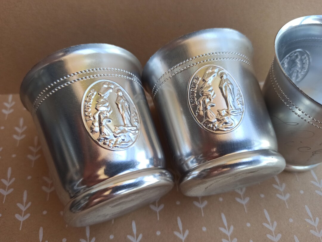 Holy Lourdes Communion Cups, Signed Communion Glasses, Religious Cups ...