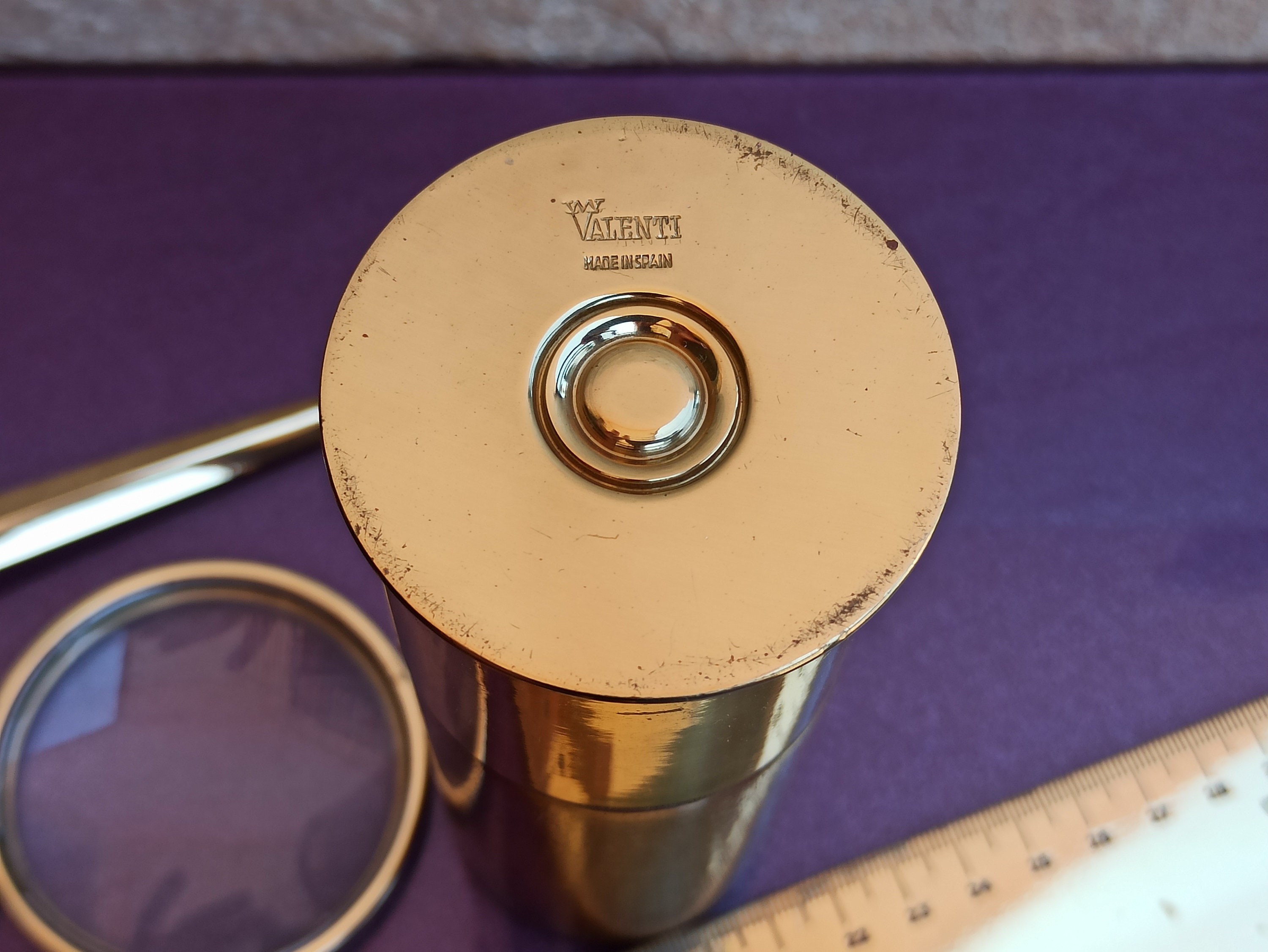 Rare VALENTI Gold Filled Office Set Magnifying Glass Ruler - Etsy