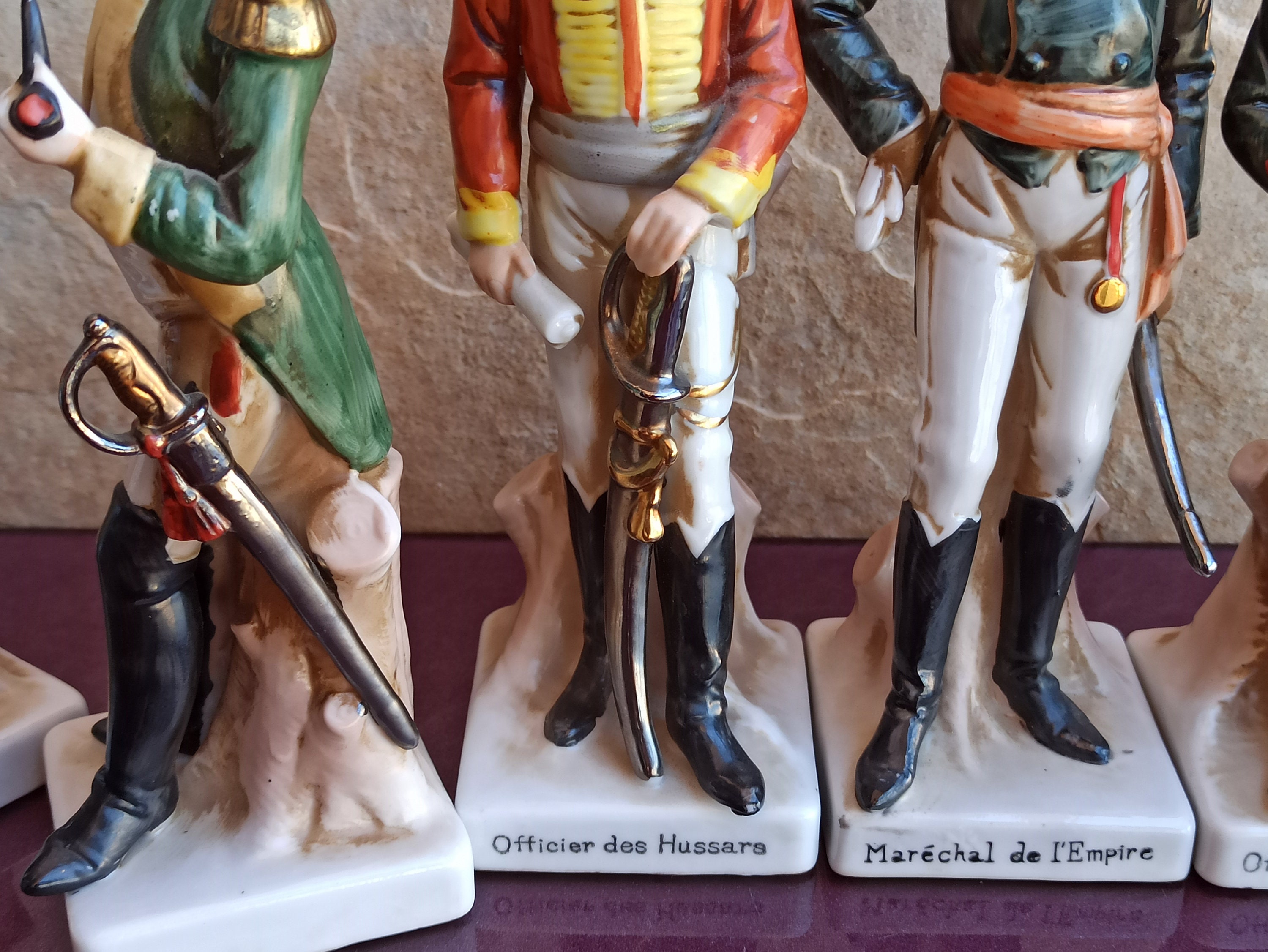1950s Set of 6 Soldiers Hand Painted Porcelain Figurines, French ...