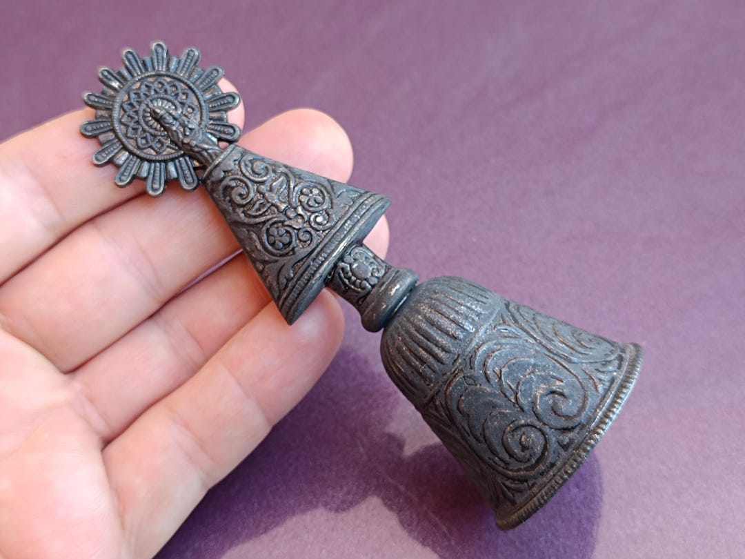 Our Lady Pilar Religious Silver Plated Bell, Vintage Lady Pilar Bell ...