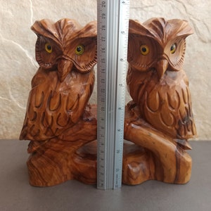 Hand Carved Owls Pair Wood Figurines, Pair of Owls, Cute Wood Owls ...