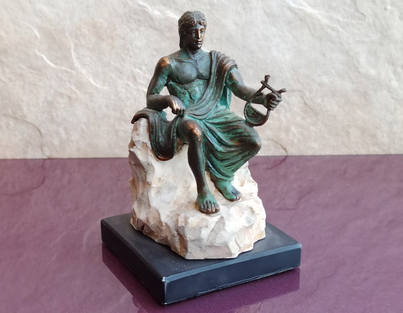 Apollo With Lyre Bronze Figure Roman Statue Vintage Bronze - Etsy