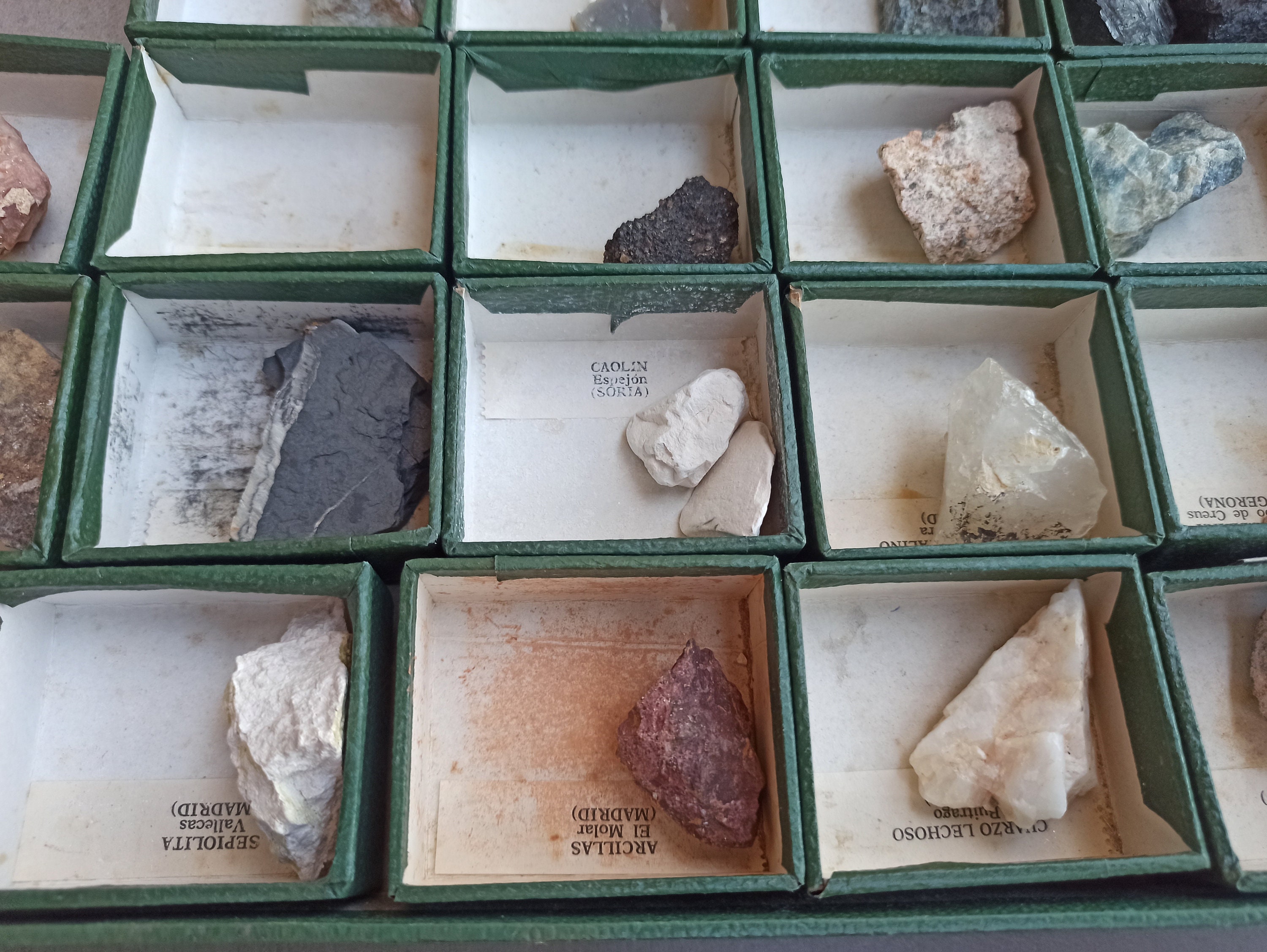 Antique Minerals Collection, Rock Set, Fossil and Mineral Set ...