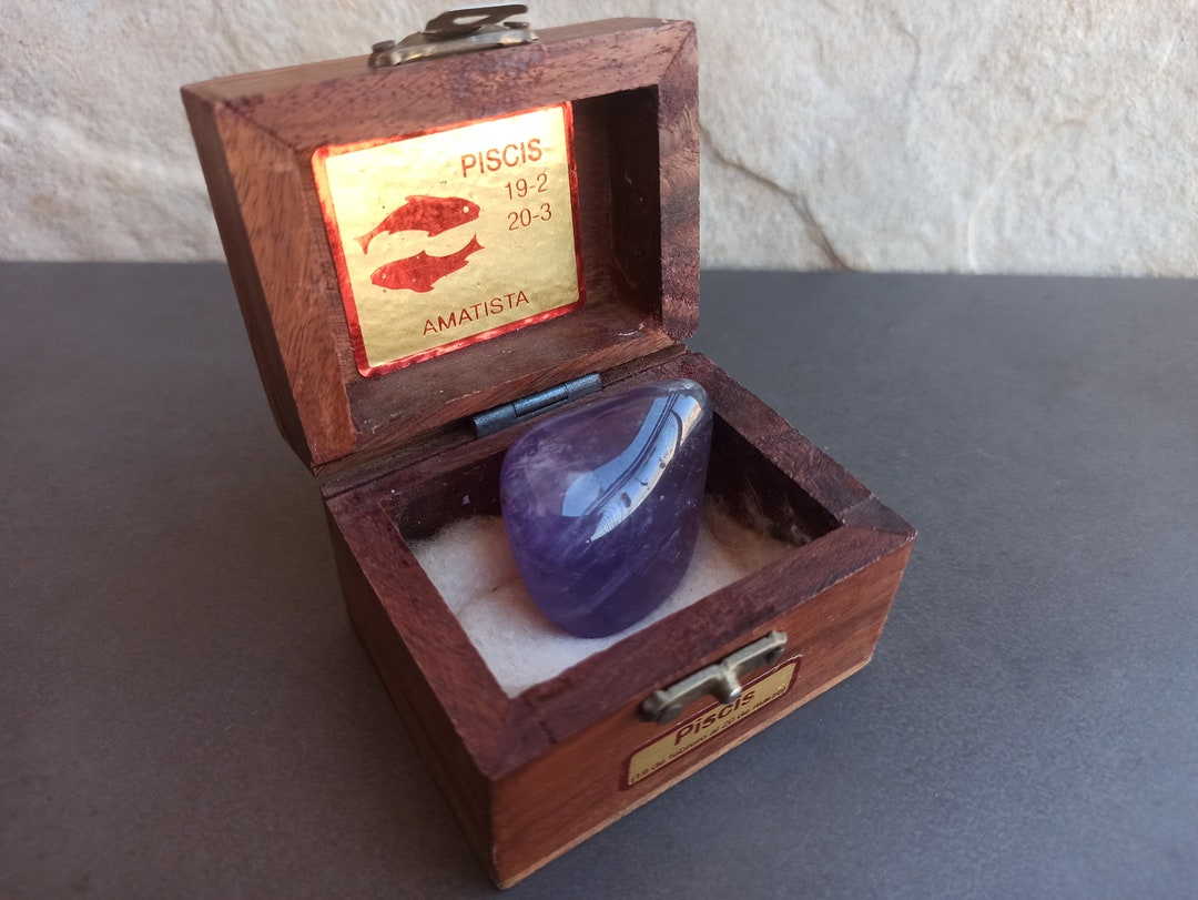 Amethyst Mascot Box, Wishing Stone, Vintage Chest, Healing Crystal ...
