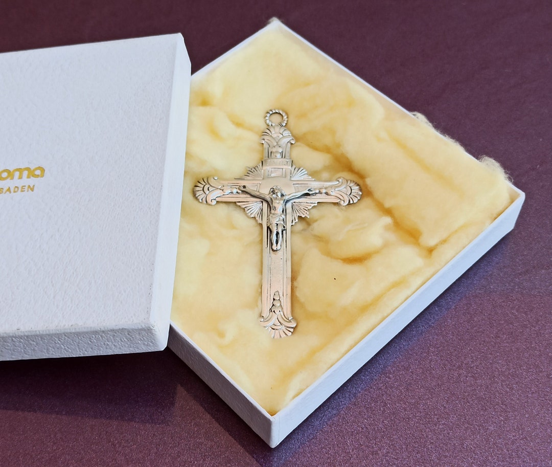 1930 Silver 800 Religious German Cross, Jesus Christ Cross, Old ...