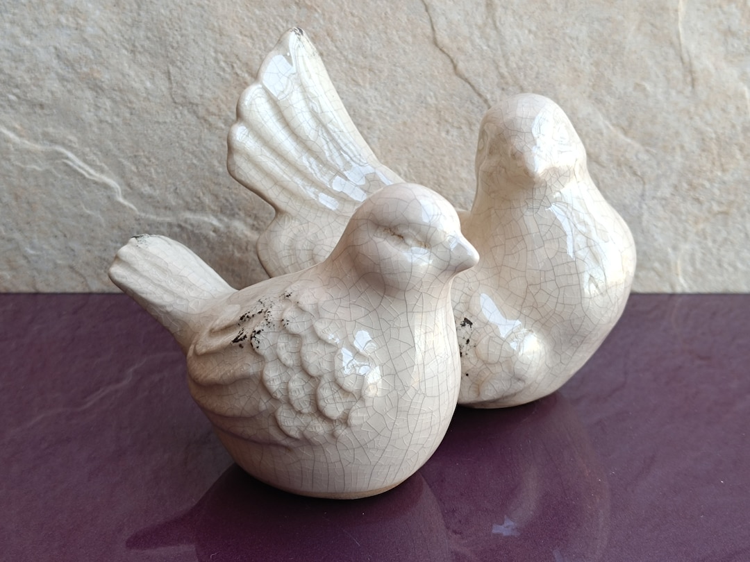 1980 Pair of Doves Vintage Porcelain Figures, Porcelain Doves, Ceramic ...