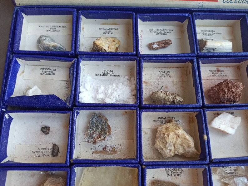 Antique Minerals Collection Rock Set Fossil and Mineral Set - Etsy