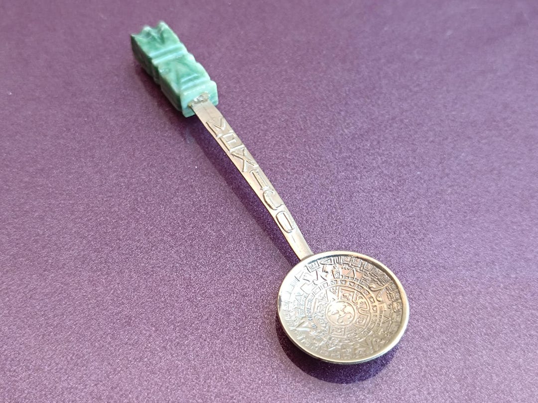 Mayan Alpaca Silver Plated Tea Spoon, Silver Plated Tea Spoon, Mexico ...