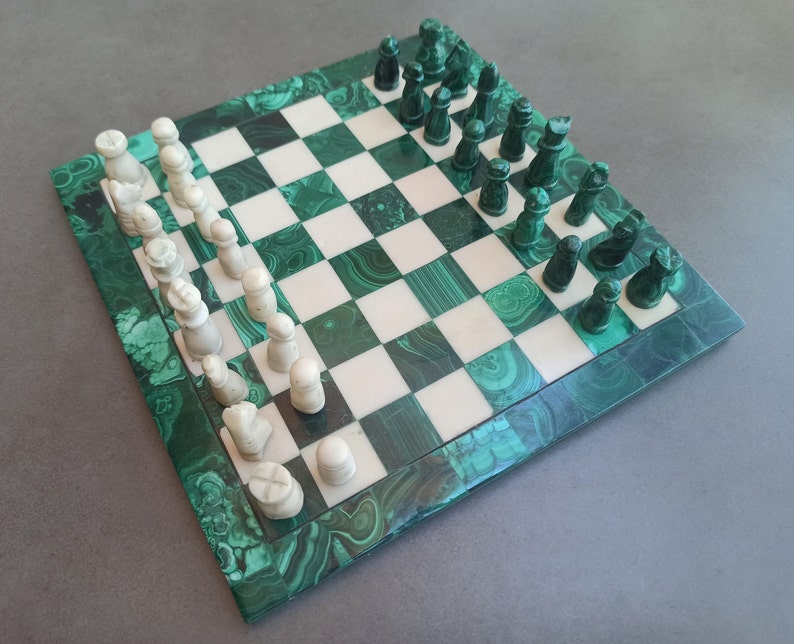 Malachite and Marble Chess Set Chess Set With Board Chess - Etsy