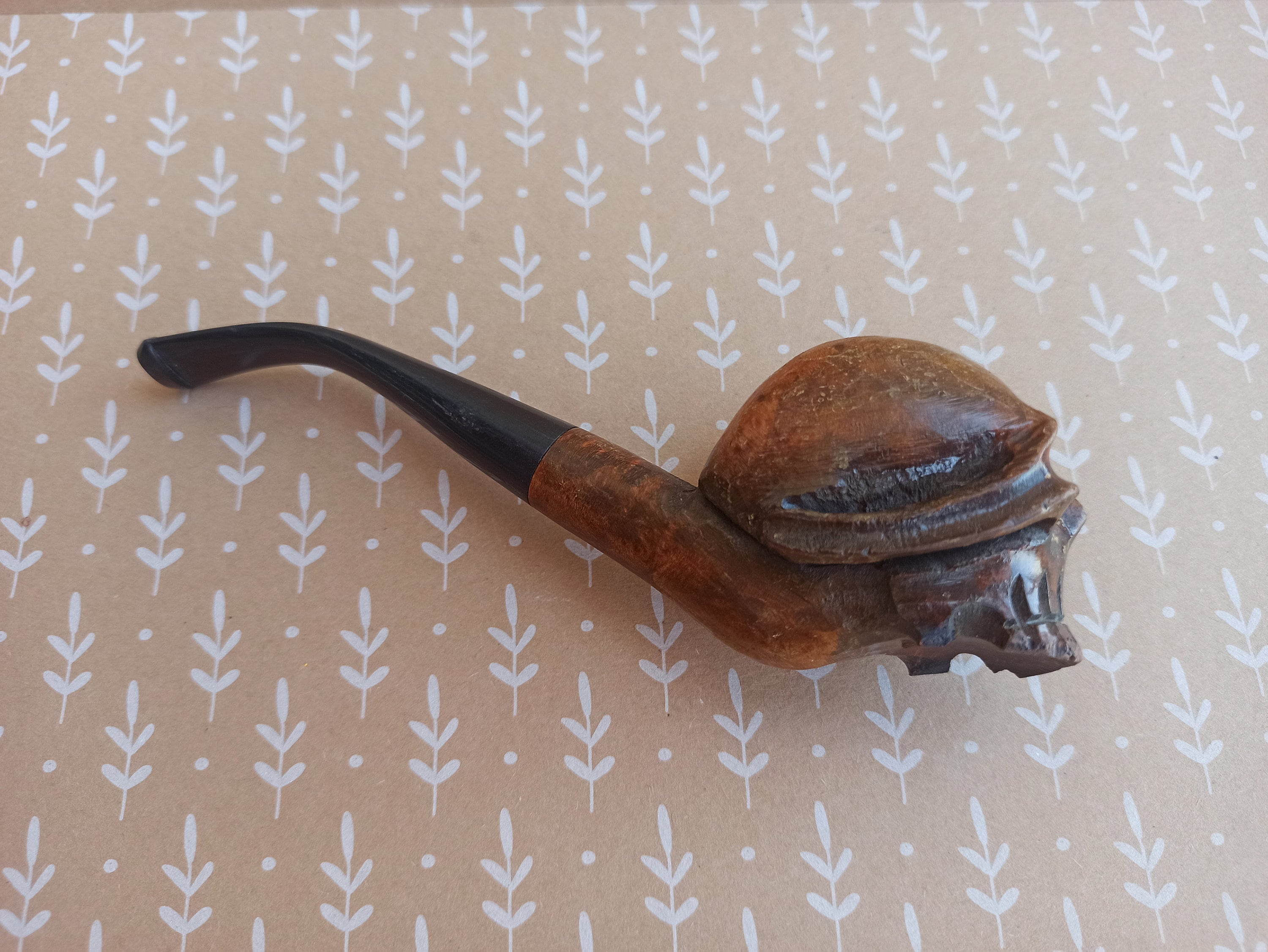 Hand Carved Smoking Pipe Scull Smoking Pipe Briar - Etsy