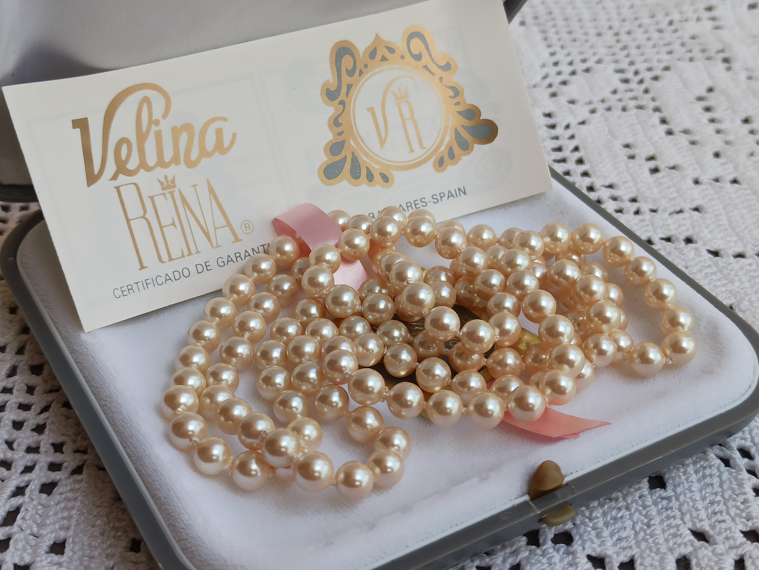 Pearl Velina Reina Necklace, Velina Reina Pearl, White Pearl Necklace ...