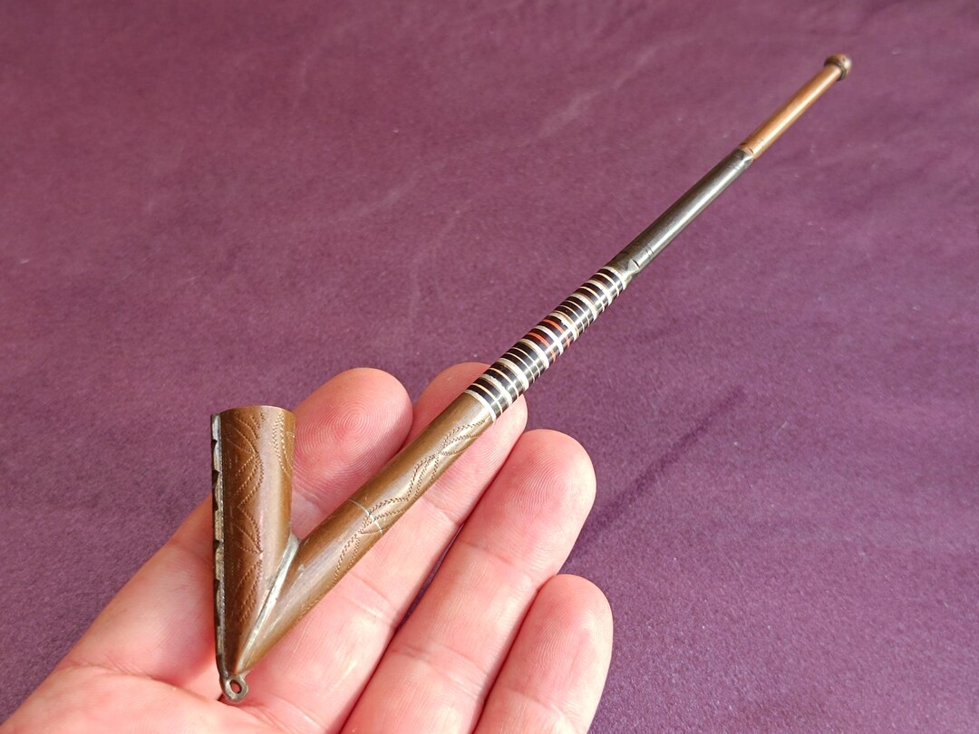 1980s Brass Smoking Pipe, Metal Pipe, Tobacco Pipe, Vintage Smoking ...