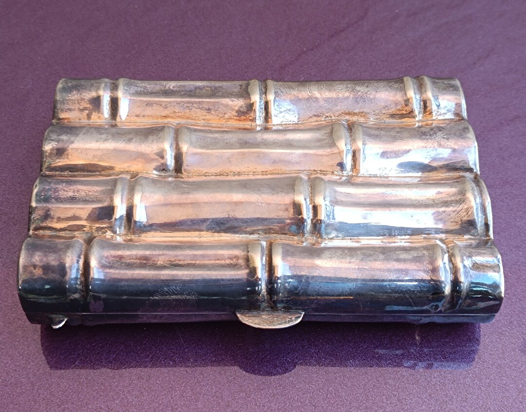 1980 Silver Plated Cigar Holder Case, Original Cigar Box, Silver Plated ...