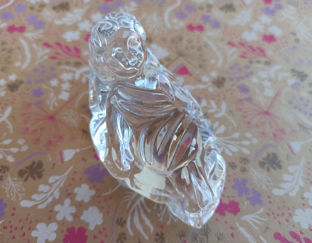 Vintage Bleikristall Crystal Little Boy Figurine, Clear Crystal Little ...
