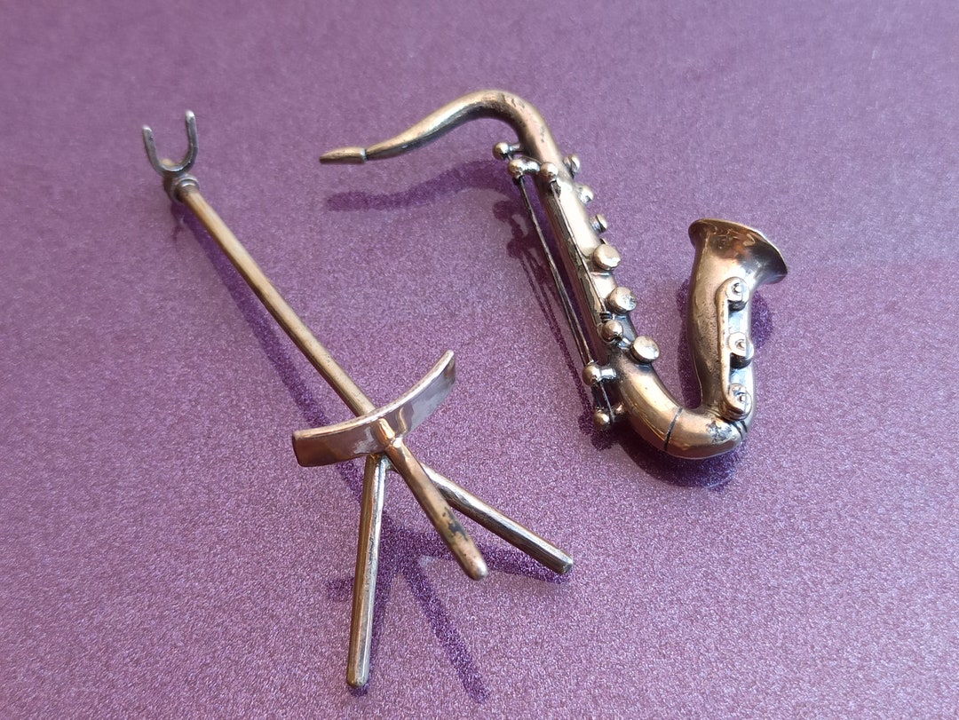 925 Silver Miniature Saxophone, Medusa Oro Vintage Italy, Saxophone on ...