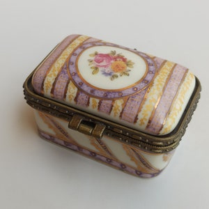 Fine Porcelain Flowers Box, Vintage Box, Jewelery Box, Spain Retro Box ...