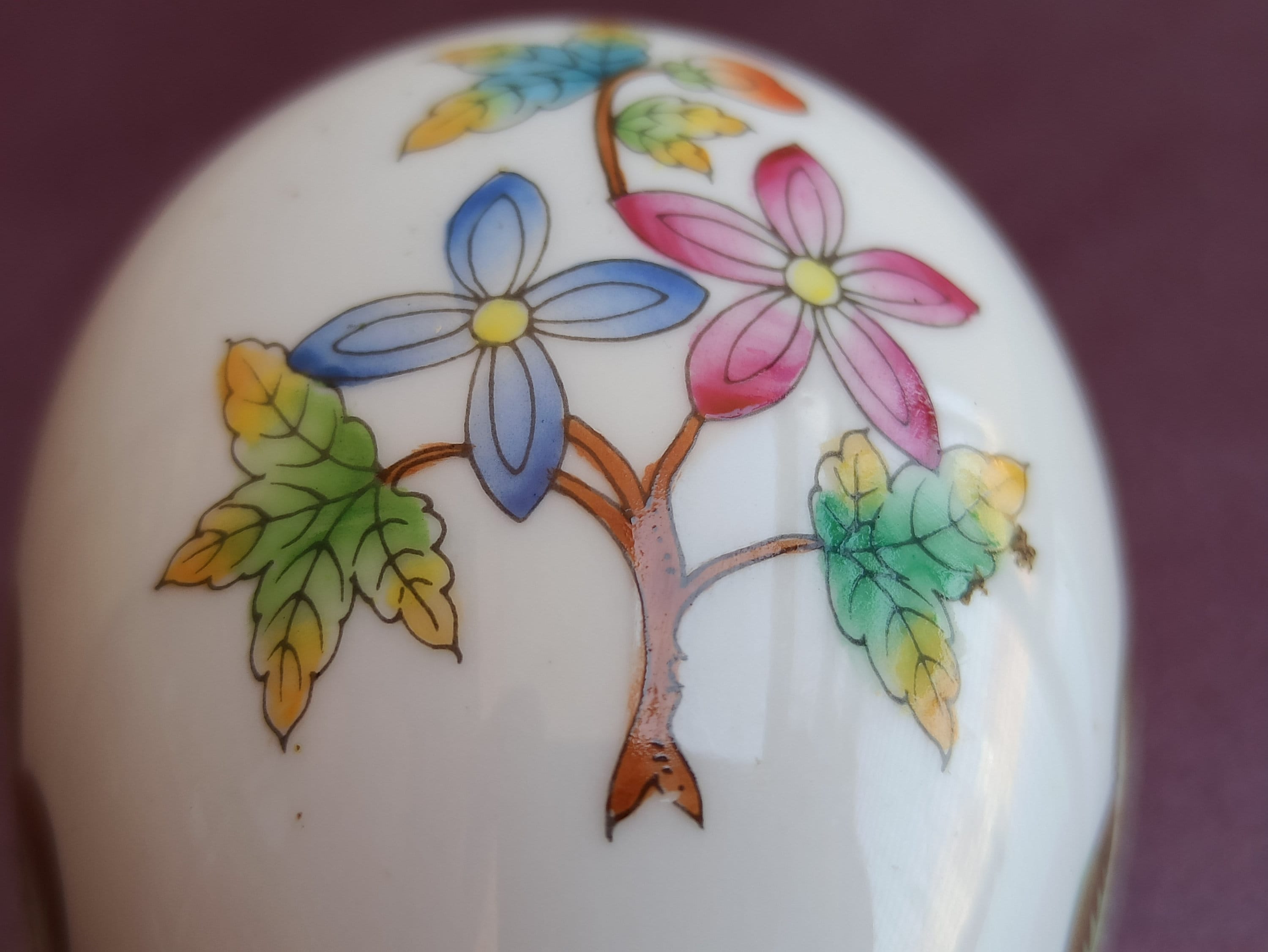 HEREND Hvngary Hand Painted Porcelain Flowers Box Vintage - Etsy