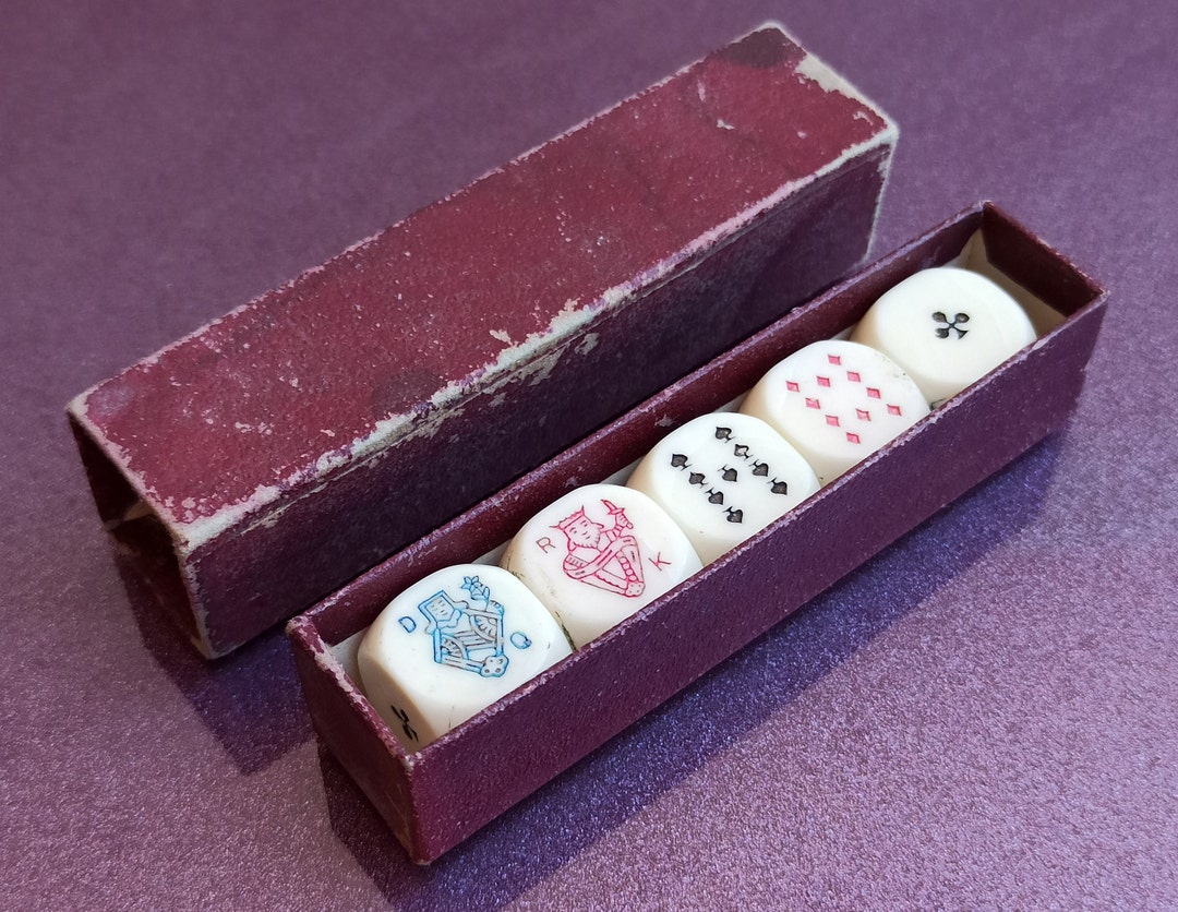 1950 Poker Dice in Original Box Vintage Complete Set of - Etsy