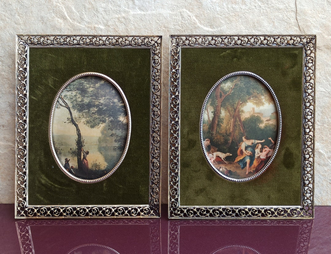 Pair of Panel Paintings, Panel Picture From Fabric, Paintings on Fabric ...