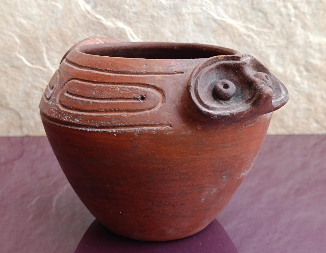 1980s Taino Duho Ceramic Vase With Two Faces, Taino Art Figurine ...