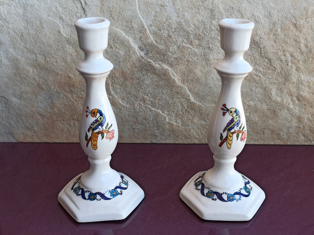 1990s Jerusalem Candlesticks, Amazing Candlesticks, Ceramic Shabbat ...