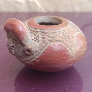 Valdivia Culture Vessel Figurine, Handmade Clay Pre-columbian Figure ...