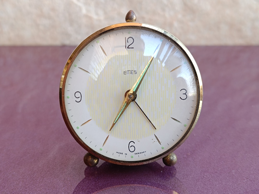 1940-50s EMES Germany Vintage Alarm Clock With Mechanical Mechanism ...