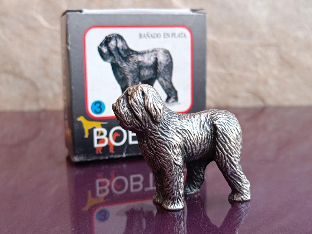 1970s Bobtail Silver Plated Figurine, Miniature Dog Figure, Dog ...
