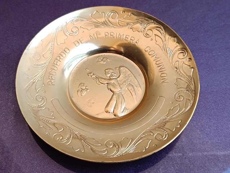 1980s Recuerdo De Mi Primera Comunion, First Communion Plate, Religious ...