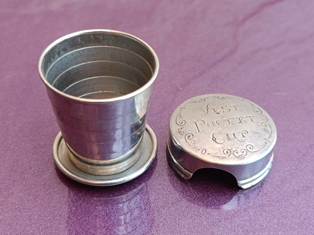 Original WWI US Soldier's Vest Pocket Cup, Vintage Metal Glass, Antique ...