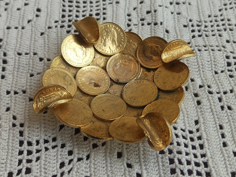 Rare Handmade Gold Filled Ashtray, Vintage Bronze Ashtray, Ashtray Made ...