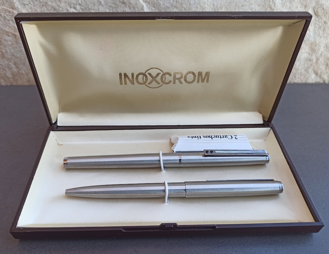 INOXCROM Fountain and Ballpoint Pen, 1980 Ballpoint Pen, Vintage ...