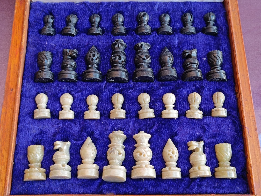 Handmade STONE Chess Set, Chess Set With Board, Chess Game, Antique ...