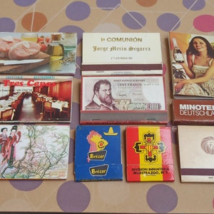 Set of 10 MATCHBOX 1980, Antique Matches, Various Design, Made in Spain ...