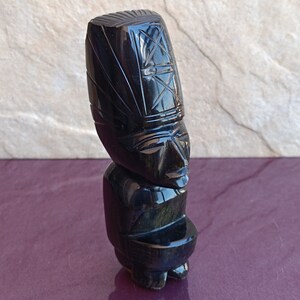 1970 Aztec God of Health and Medicine, Black Obsidian Figure ...