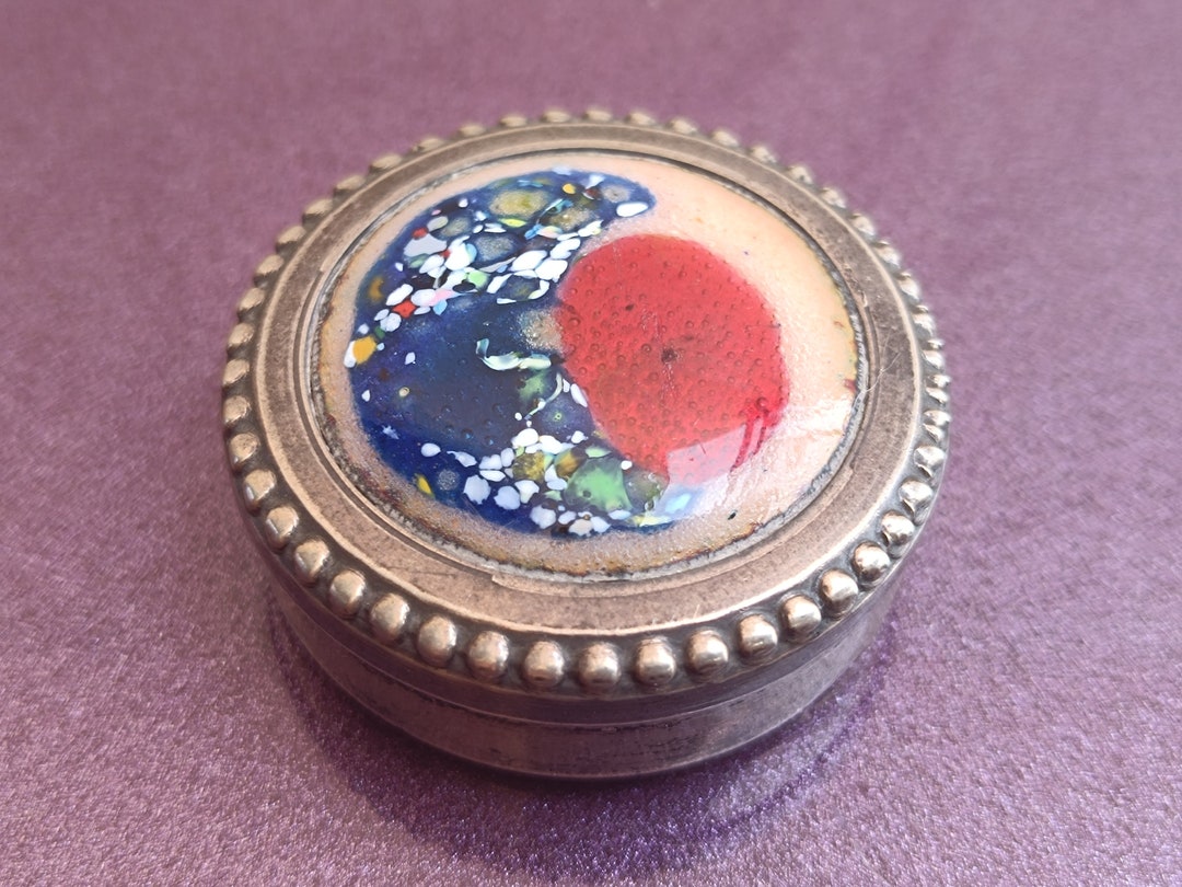 1950 Silver 915 Pill Box, Silver Pill Box Box, Vintage Box, Retro Box ...