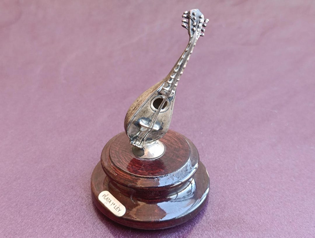 925 Silver Mandolin Figurine, Silver Mandolin Figure, Musical ...