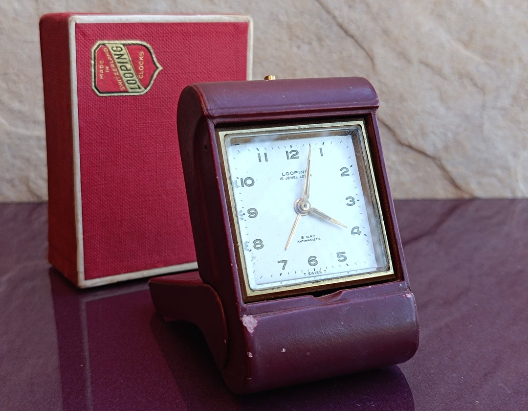 LOOPING SWISS Alarm Clock With Mechanical Mechanism 15 Jewels 8 Days ...