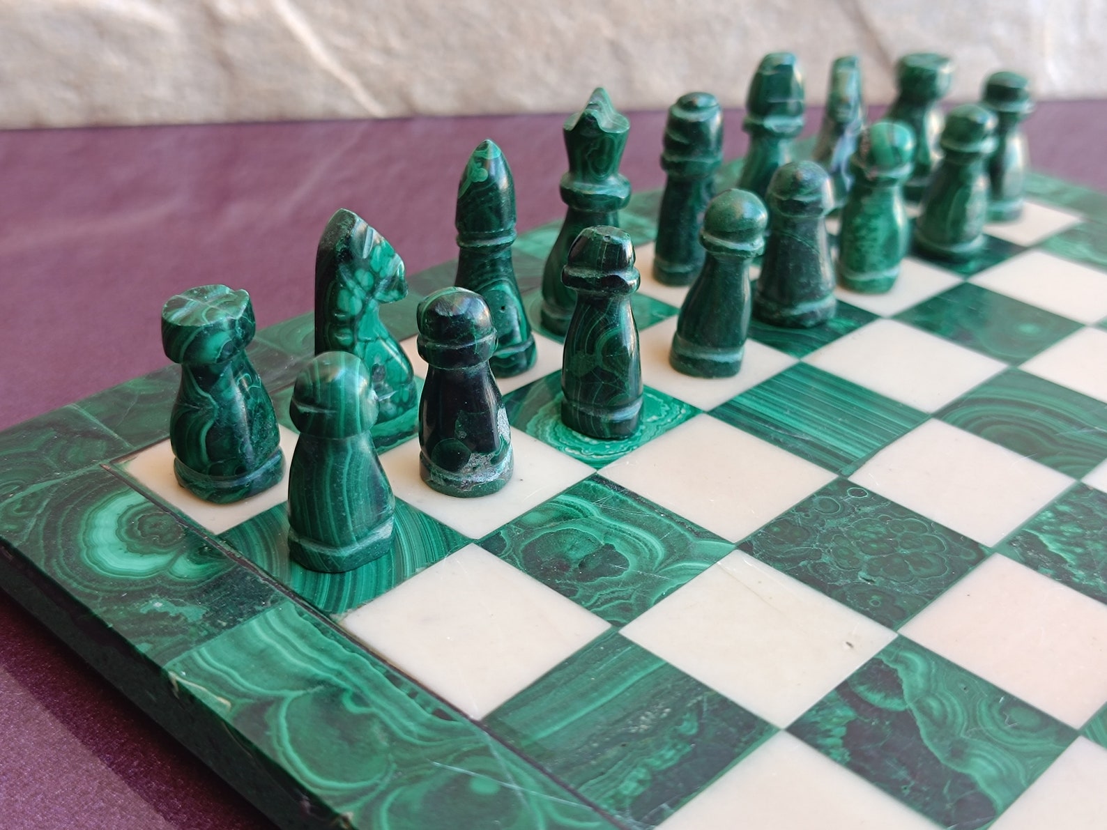 Malachite and Marble Chess Set, Chess Set With Board, Chess Game ...