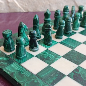Malachite and Marble Chess Set, Chess Set With Board, Chess Game ...