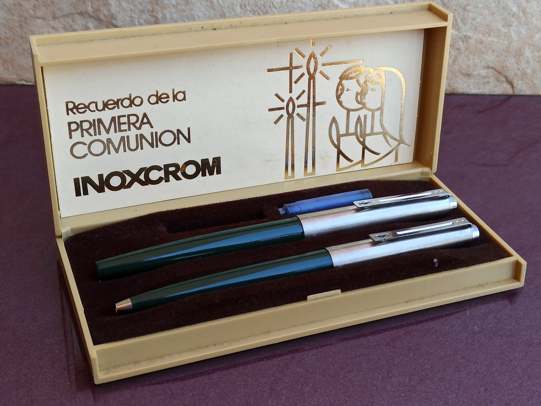 INOXCROM 77 SET Fountain Pen and Ballpoint Pen, Fountain Pen, Vintage ...