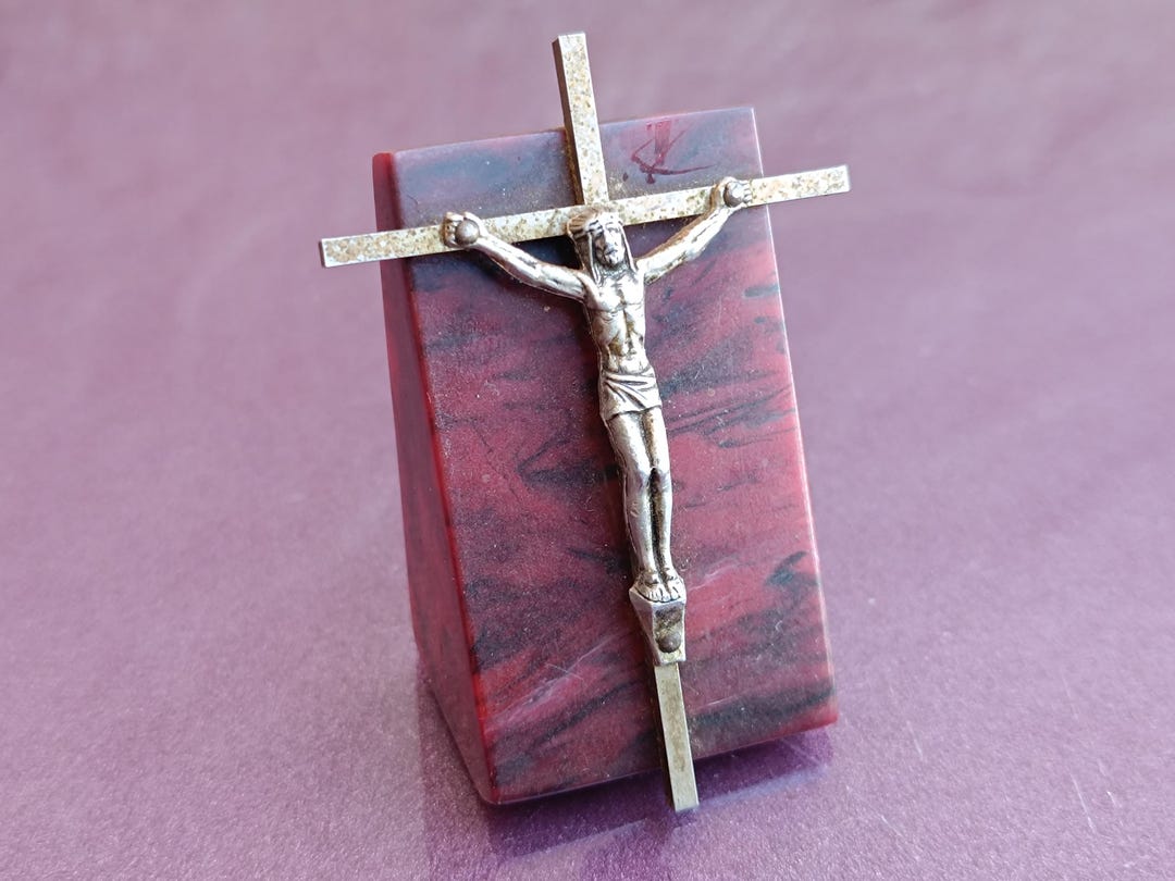 1970 Religious Jesus Cross, Jesus Cruz, Old Religious Cross Figurine ...